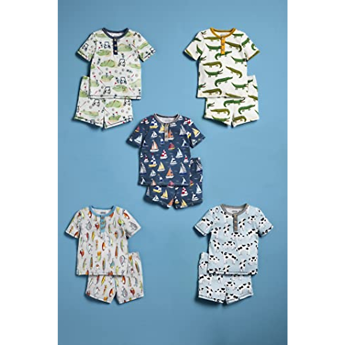 Mud Pie boys Short Sleeves Mud Pie Golf Pajama Set Gray 5 Toddler, Golf, 5T US