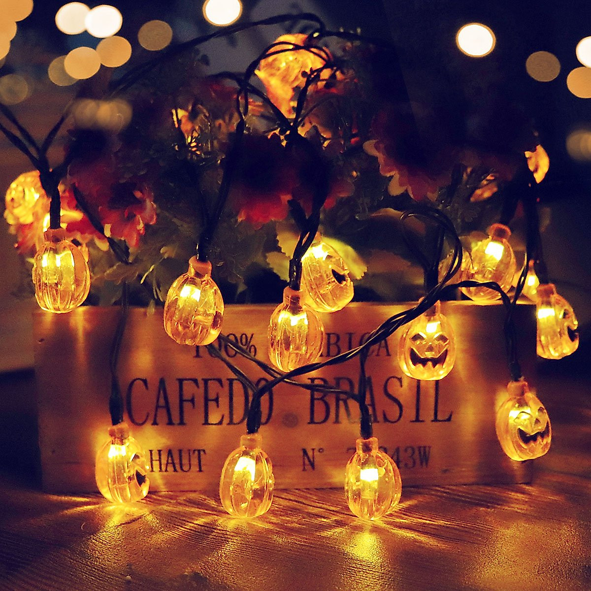 Hann Solar String Lights, 30 LEDs Pumpkin Waterproof Outdoor Halloween String Lights Solar Powered Globe Fairy String Lights for Garden, Yard, Home, Landscape,Christmas Party (2 Pack)