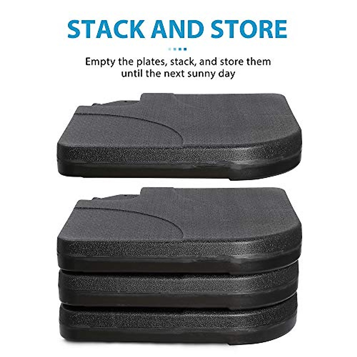 SUPER DEAL 4-Piece Heavy Duty Cantilever Offset Patio Umbrella Base, Water/Sand Filled Square Umbrella Stand 4 with Easy-to-Fill Spouts for Garden, Backyard and Poolside Black