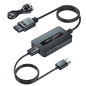 Kirolle N64 to HDMI Cable Converter Supports 4 : 3 and 16 : 9 HDMI Output Switch, HDMI Cable for N64, Nintendo64 to HDMI Converter Compatible with Nintendo 64/ Super SNES/NGC