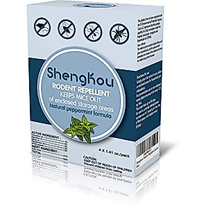 ShengKou Deterrent Mouse Repellent Pouches, Keep Rodent, Mice, Rats Away from Your House, Indoor, Cars, Vehicles, Home (4 Packs)