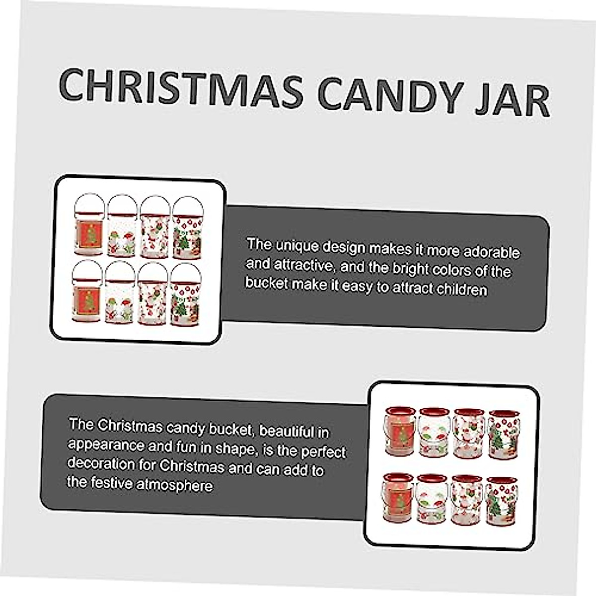 NOLITOY 8pcs Portable Cylinder Christmas Cookie Tins Coffee Bean Canister Christmas Decoration Christmas Cookie Jars Sealed Container Xmas Tinplate Lid Food Holder Baby Pastry Pvc Storage