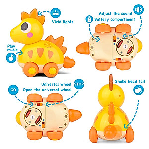 Baby Musical Toys 12 to 18 Months Touch & Go, Dinosaur Learning Crawling Toys for Infant 6-12 Months, Cute Little Toys for 6 7 8 9 10 12 M+ Boy & Girl, Toddler Educational Gifts Toys Age 1 2 Year Old