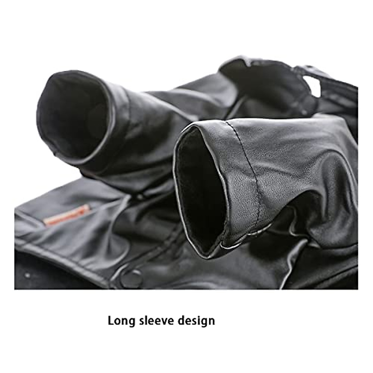 Moorfowl Cool Bulldog Motorcycle Jacket Dog PU Leather Coat for Pug Pet Doggie Clothes Fashion Outfit Cute Dog Biker Jacket for Pitbull Boston Terrier (Large, Black)