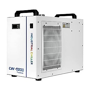 Cloudray Industrial Water Chiller CW-5200DH 6L 0.81HP 3.43gpm Water Cooling System for 60W 70W 80W 90W 100W 120W 130W 150W,CO2 Laser Engraving & Cutting Machines,Cools 5596 Btu/h(Upgraded 5200DG )