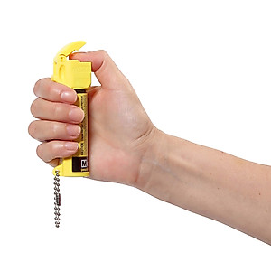 mace Brand Full Size Pepper Spray (Neon Yellow) – Accurate 12’ Powerful Pepper Spray with Flip Top Safety Cap, Leaves UV Dye on Skin – Great for Self-Defense