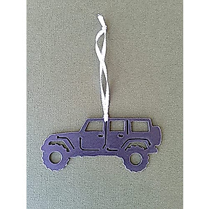Metal off road Christmas Ornament perfect for 4 door jeep owners (Dark Grey-Bare Metal)