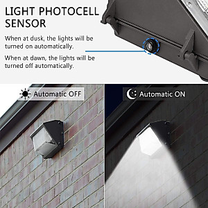 LEDMO LED Wall Pack Light 120W Dusk-to-Dawn Photocell 15840LM 5000K Outdoor Security Flood Light 840W HPS/HID Equivalent Commercial and Industrial Wall Light for Buildings Warehouses Garage Yard