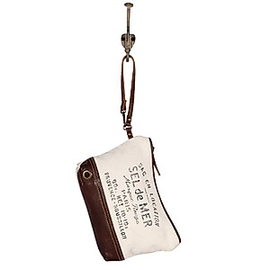 Myra Bags Spunky Canvas & leather Pouch Wristlet S-1960
