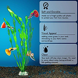 JOR Artificial Vallisneria Spiralis Plant, Aquarium Decor, Create Aquatic Forest, 10-Pcs