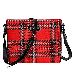 Signare Tapestry Crossbody Purse Small Shoulder Bag for Women with Red Royal Stewart Tartan Design (XB02-RSTT)