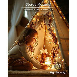 Homemory 4 Pack 20 Ft 60 LED Fairy Lights Battery Operated Christmas Lights with Remote Waterproof 8 Modes Firefly Twinkle String Lights for Party Bedroom Wedding Halloween Decorations