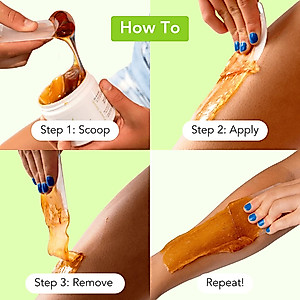 Sugar Me Smooth Face & Eyebrow Sugar Wax Kit – Gentle On Skin And Less Painful Hair Removal In A Simple System, No Strips, No Heat, Water Soluble All-Natural Solution For All Skin & Hair Types