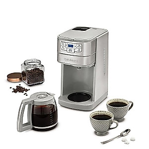 Cuisinart Automatic Grind and Brew 12-Cup Coffeemaker Bundle with Descaling Powder and Coffee Canister (3 Items)