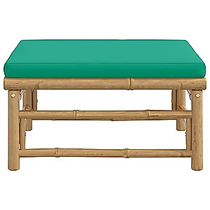 Patio Footstool with Green Cushion Bamboo The Ultimate Patio Experience Leisurely Outdoor Experiences