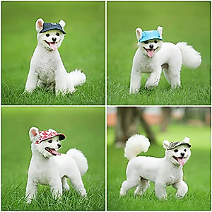 Small Dog Hat Baseball Cap Sun Hat with Ear Holes + Pet Dog Sunglasses Goggles Heart Shape Eye Wear,Sun/UV Protection Adjustable Strap Waterproof Outdoor Party Birthday for Small Dog (Medium, Black)