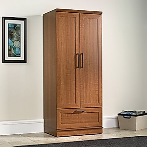 Sauder 411802 HomePlus Wardrobe/Storage Cabinet, L: 28.98" x W: 20.95" x H: 71.18", Sienna Oak finish
