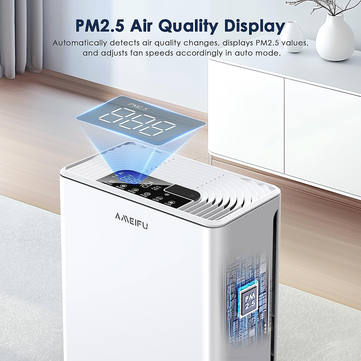 Air Purifiers for Home Large Room up to 1840sq.ft, 2024 Upgraded H13 True Hepa Air Purifiers for Home, Pets Hair, Dander, Smoke, Pollen, 3 Fan Speeds, Aromatherapy Function