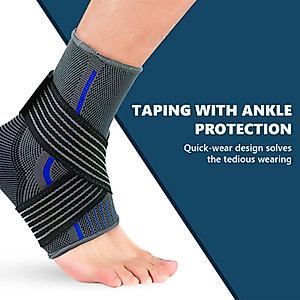 Ankle Support Brace for Men & Women,Foot Sleeve Adjustable Compression Ankle Support for Achilles Tendon Support & Plantar Fasciitis,Stabilize Brace-Eases Ankle Joint Pain & Sprained Ankle (Large)