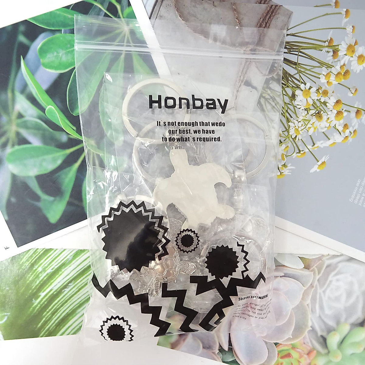 Honbay 6PCS Metal Turtle Keychains Tortoise Keyfob Car Keyrings Bag Charm Pendant Funny Keychains for Women Men Handbags Purses Belts