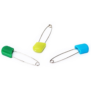 Diaper Pins Baby Safety Pins, Large Colored Safety Pins, Stainless Steel Safety Locking Baby Cloth Diaper Nappy Pins (#3)