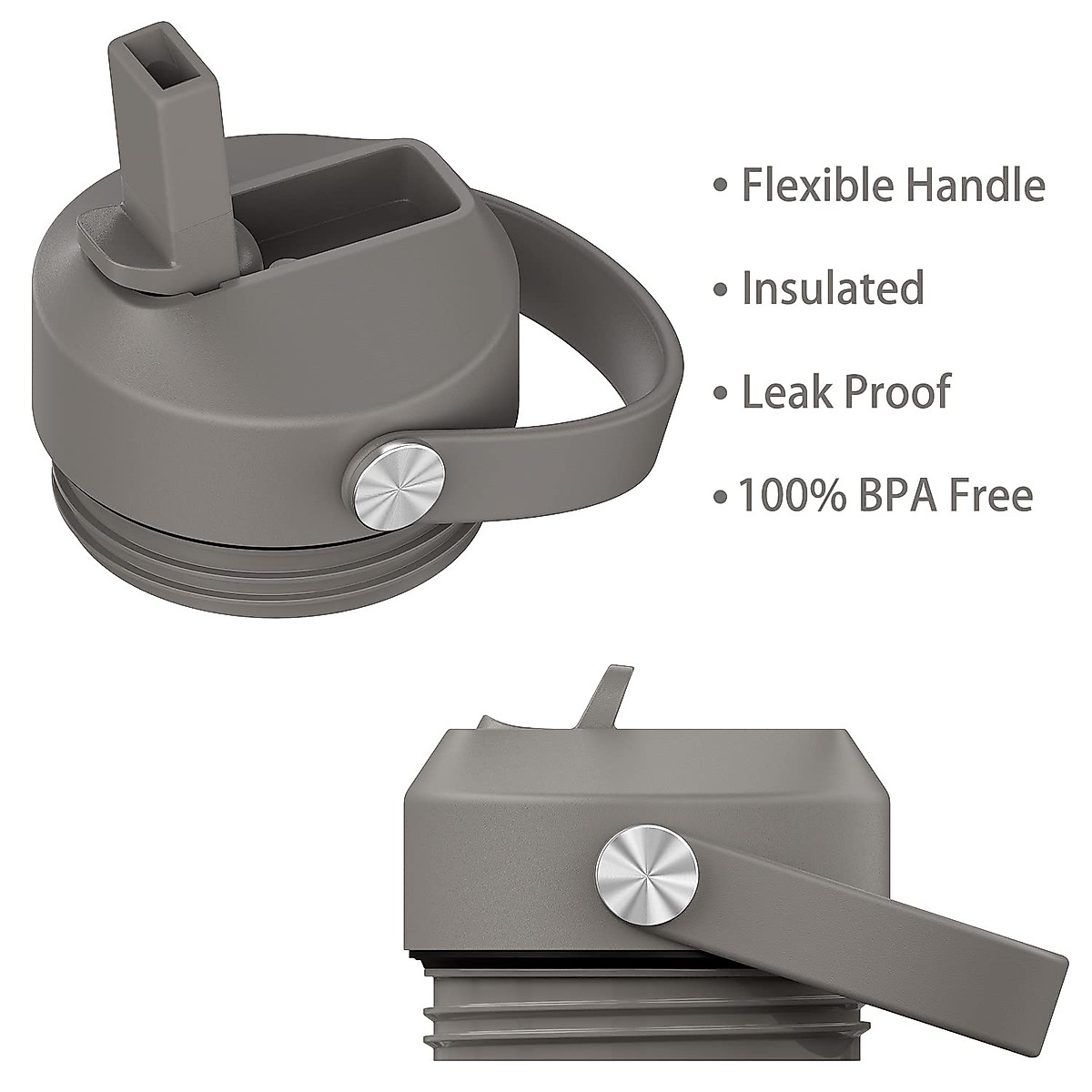 Straw Lid for Yeti Rambler Water Bottle 18 oz,26 oz,36 oz,46 oz,12 oz,64 oz,Straw Cap,Straws and Brush Include (Graphite)