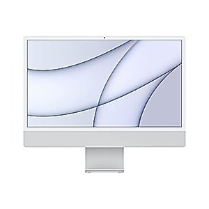 2021 Apple iMac with Apple M1 chip with 8-core CPU (24-inch, 256GB SSD Storage) (QWERTY English) Silver (Renewed)