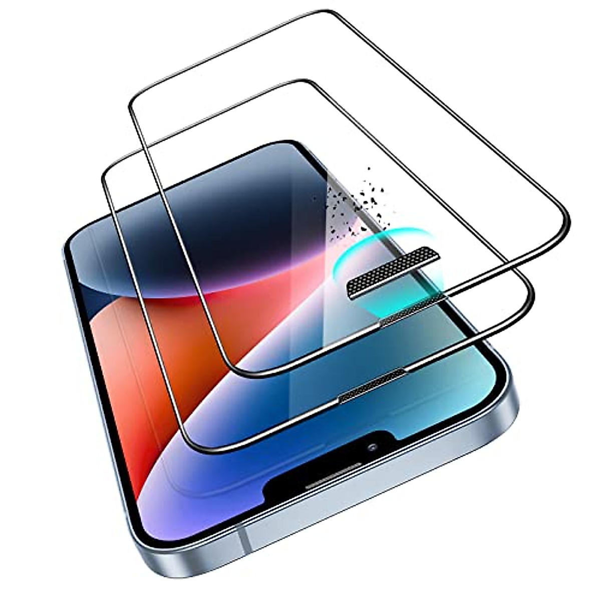 ESR Armorite Screen Protector Compatible with iPhone 14, iPhone 13 and iPhone 13 Pro, Ultra-Tough Tempered-Glass, Easy Installation Frame, 2 Pack