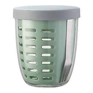 SENARYE Fruit Salad Container, Fruit Cups with Lid, Removable Colander, and Fork, 20oz Fruit and Veggie Storage Containers with Portable, BPA Free, Leak-proof, Easy to Clean, and Reusable (Green)