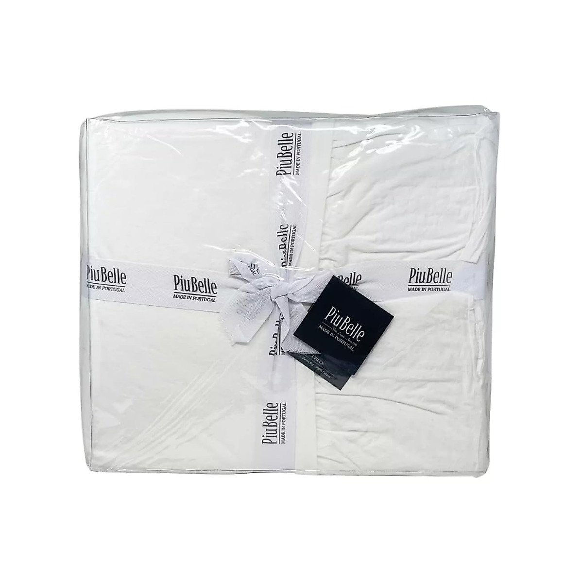 Piubelle Piu Belle Portugal Luxury Queen Size 3 Piece White Ruffle Duvet Cover Set Premium Quality 100% Cotton Shabby Chic Style