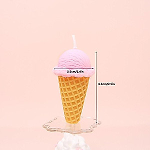 Birthday Candles Lollipops Smokeless Cake Topper Candle for Party Supplies and Wedding Favor (Ice Cream)