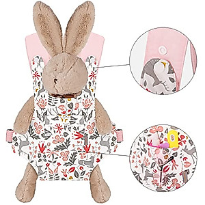 GAGAKU Toy Baby Carrier for Dolls Doll Accessory Stuffed Animal Carrier for Kids with Adjustable Straps - Pink Deer