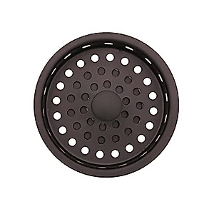 Westbrass D214-12 3-1/2" Post Style Large Kitchen Sink Basket Strainer, 1-Pack, Oil Rubbed Bronze