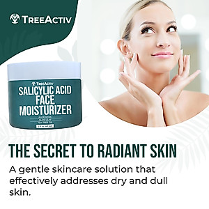 TreeActiv Salicylic Acid Face Moisturizer, 2 fl oz, Acne Treatment Face Cream for Oily Skin with and Tea Tree Oil, For Teens and Adults with Acne Prone Skin and Cystic Acne, 90 Day Supply