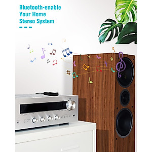 Golvery Upgraded Bluetooth 5.4 Receiver for Speaker, Wireless Audio Adapter for Home Audio Car Stereo with 3.5mm RCA Jack, 20 Hours Playtime, Dual Connection to 2 Phones, Easy Control ON/Off Slider