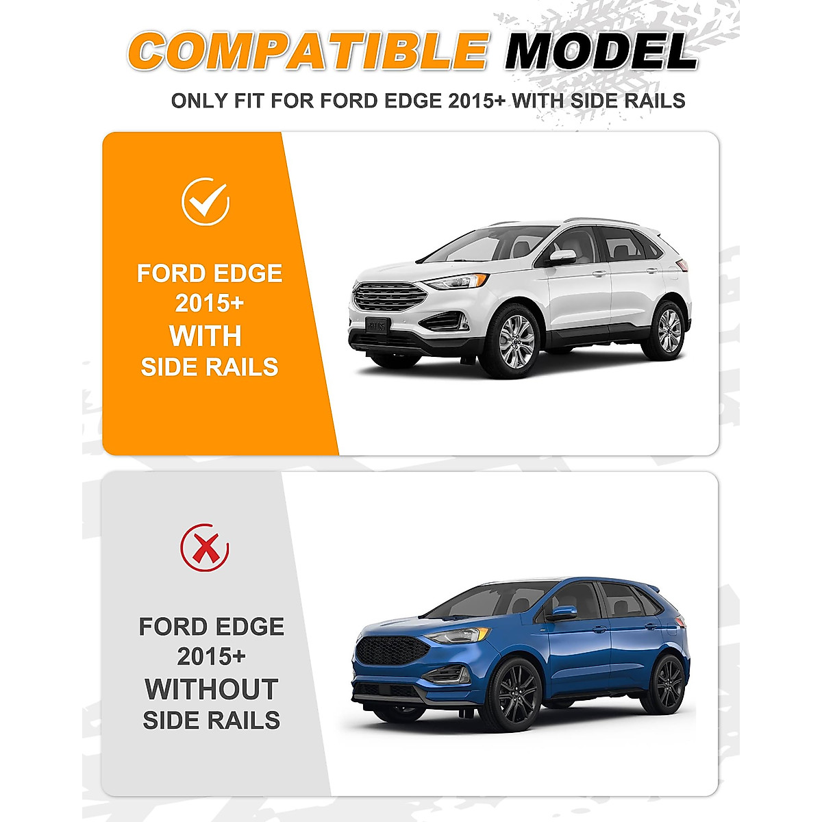 Snailfly Adjustable Cross Bars Roof Rack Luggage Carrier Fit for Ford Edge 2015-2024