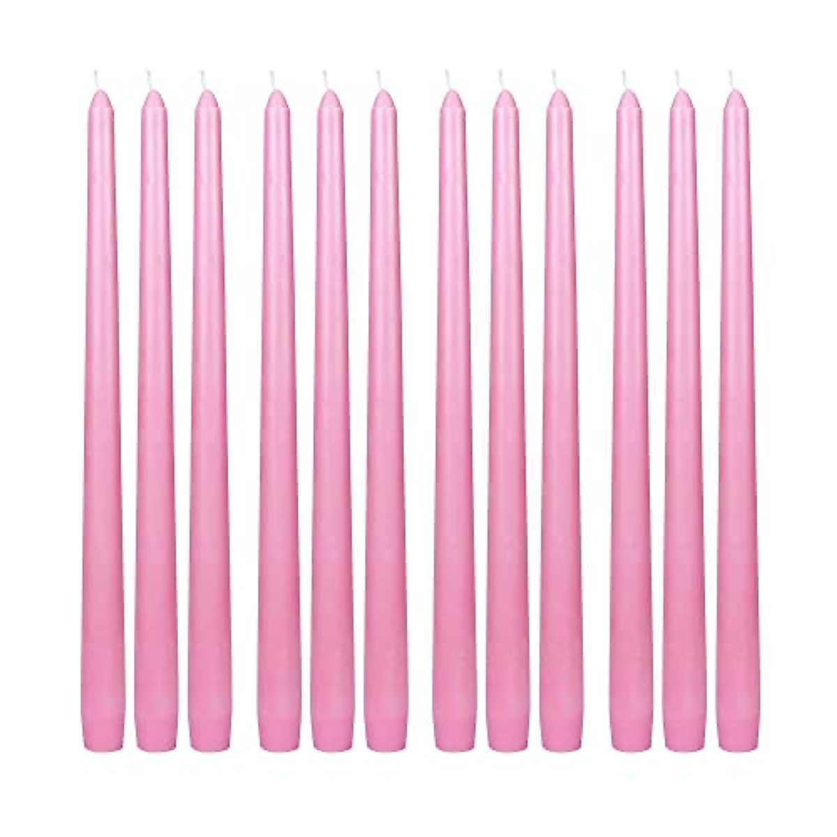 Zest Candle 12-Piece Taper Candles, 12-Inch, Pink