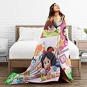 YSLPshop Cleo & Cuquin Blanket Flannel Plush Anime Throw Blankets Ultra-Soft Micro Fleece Air Conditioning Quilt Home Decor Suitable for All Season Sofa 60 InchesX50 Inches, Black