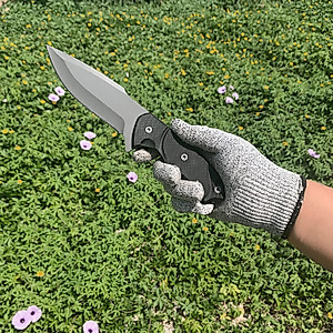 HARERUYO Fixed Blade Hunting Knife Outdoors Knife with Leather Sheath for Capming Survival Stainless Steel / 5.5 Inch Blade