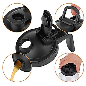 CUCUMI 3pcs 64oz Wide Mouth Glass Mason Jar Pitcher, 2 Quart Heavy Duty Glass Pitcher with Lid and Spout for Cold Brewed Tea, Juice, Coffee, Milk