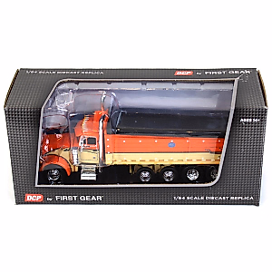 DCP Products 1/64 Orange & Tan Peterbilt 379 w/ Quad-Axle MAC Dump Body 60-1348
