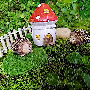 BEZALEL Fairy Garden Accessories Miniatures Fairy House Fairy Garden Kit for Kids Includes Fairy House Mini Hedgehog Fairy Garden Fence, Fairy Garden Kit for Plant Pots Patio Bonsai Terrariums Decor