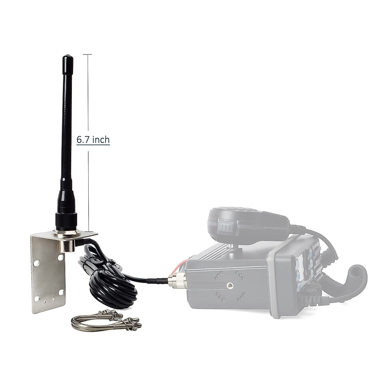 UAYESOK VHF Marine Antenna 159V Stubby Boat Antenna PL259 Connector W/16.4ft RG-58 coaxial cable, L-Mount Bracket