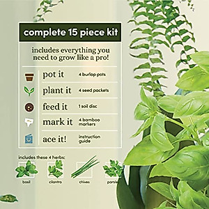Indoor Herb Garden Starter Kit - Cooking Gifts for Women Gardener - Creative Kitchen Gift for Plant Lovers - Home Herb Growing, Gardening Seeds + Step by Step Guide - Vegan Gift Ideas for Lover
