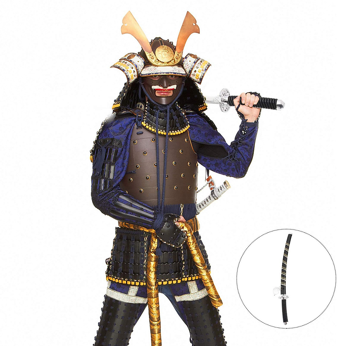 Amosfun Sword Katana Slayer Samurai-1 Pc Plastic Lightweight Japanese Samurai Toy Sword Childrens Toy Props Black Samurai Sword for Halloween Dress Up (Small Size)