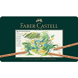 Faber-Castel Pitt Pastell Coloured Pencils in Metal Case, 36 Count (Pack of 1), Assorted