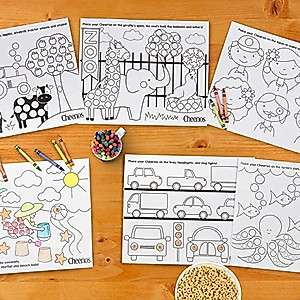 SCS Direct Cheerios Tear-Off Kids Activity Placemats 30 Pack (10 Designs)- Educational Disposable Table Place Mats (13" x 10.5") - Use with Cheerios for Even More Fun!