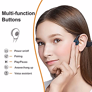 MONODEAL Bone Conduction Headphones with Mic, Bluetooth 5.3 Open Ear Headphones Wireless Waterproof Headsets, Sweat Resistant Wireless Earphones for Running, Work, Driving, Home Office(Black)