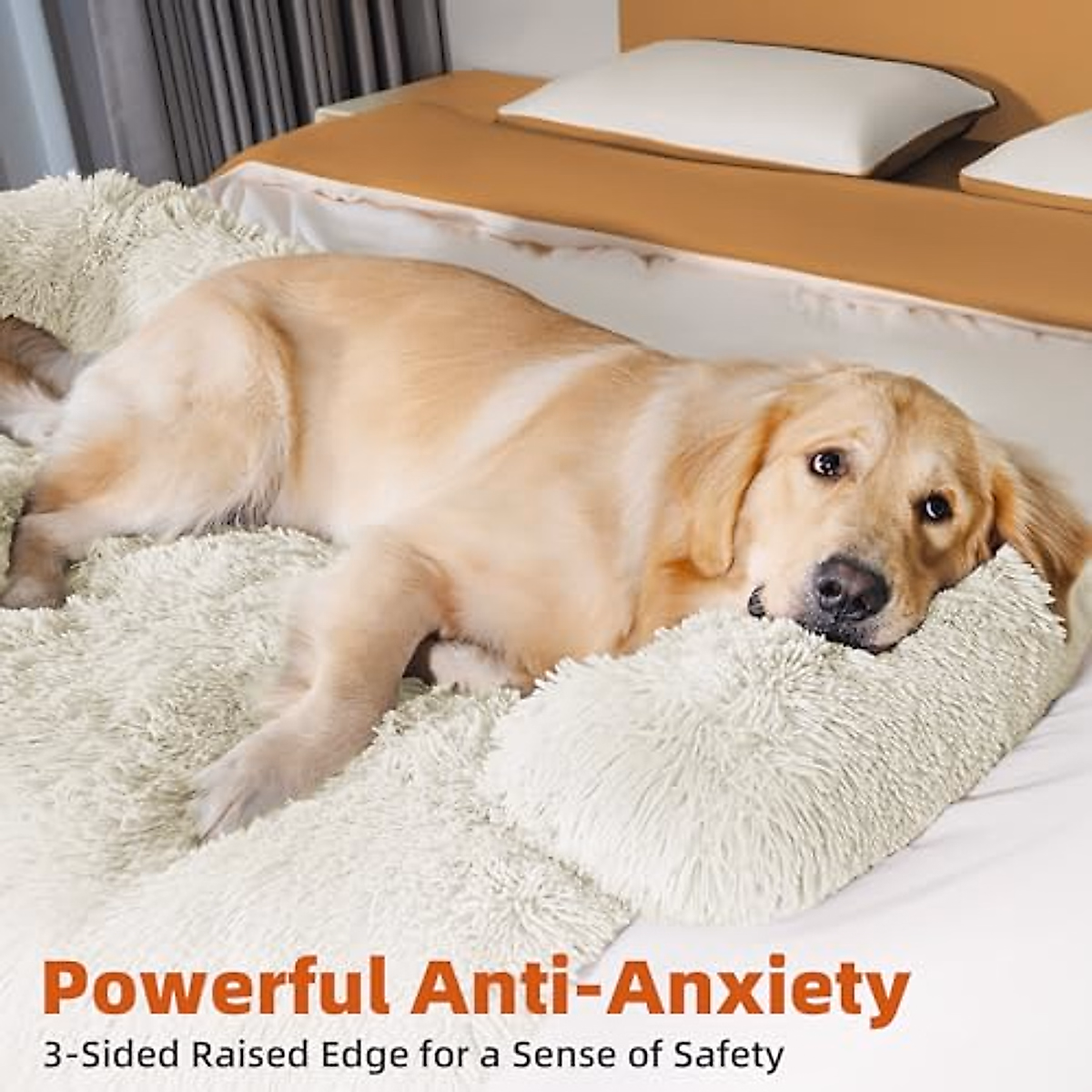 Mora Pets Dog Couch Bed for Furniture Protector Waterproof Dog Mat with Removable Washable Cover and Anti-Slip Bottom Bolster Plush Pet Sleeping Mattress for Large Medium Small Dogs