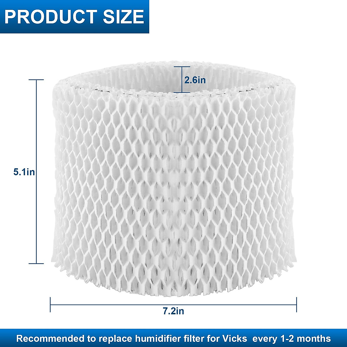 WF2 Humidifier Filter Replacement for Vicks V3500 V3100 V3900 V3700 VEV320,Kaz 3020 & Re-Lion WA-8D Cool Mist Humidifiers,Pack of 6 by TOMOON